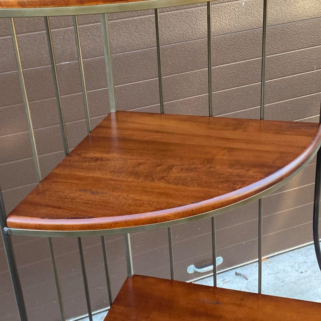 Charleston Forge Monaco Corner Bakers Rack Wrought Iron & Solid Wood ...