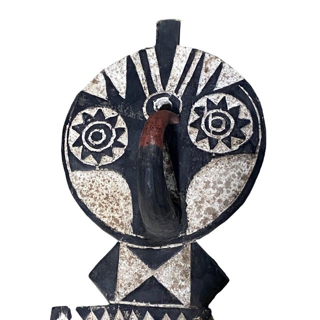 Large African Bobo Bwa Plank Sculpture Mask Burkina Faso 80" H | Chairish