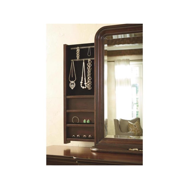 Contemporary Wood Storage Mirror | Chairish