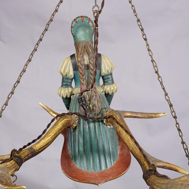 Wooden Carved Lusterweibchen of a Medieval Noble Lady Ca. 1910 | Chairish