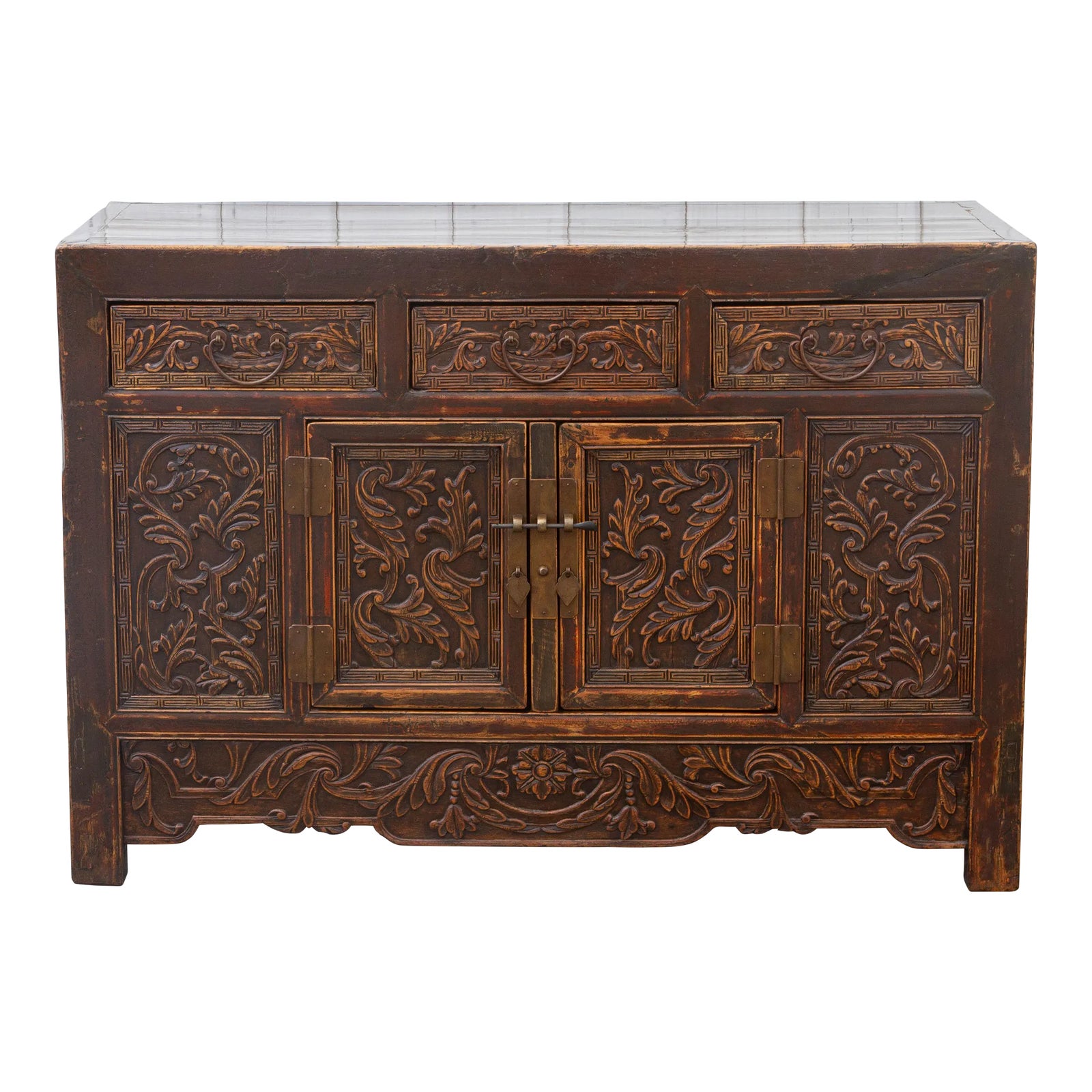 19th Century Carved Chinese Carved Buffet | Chairish