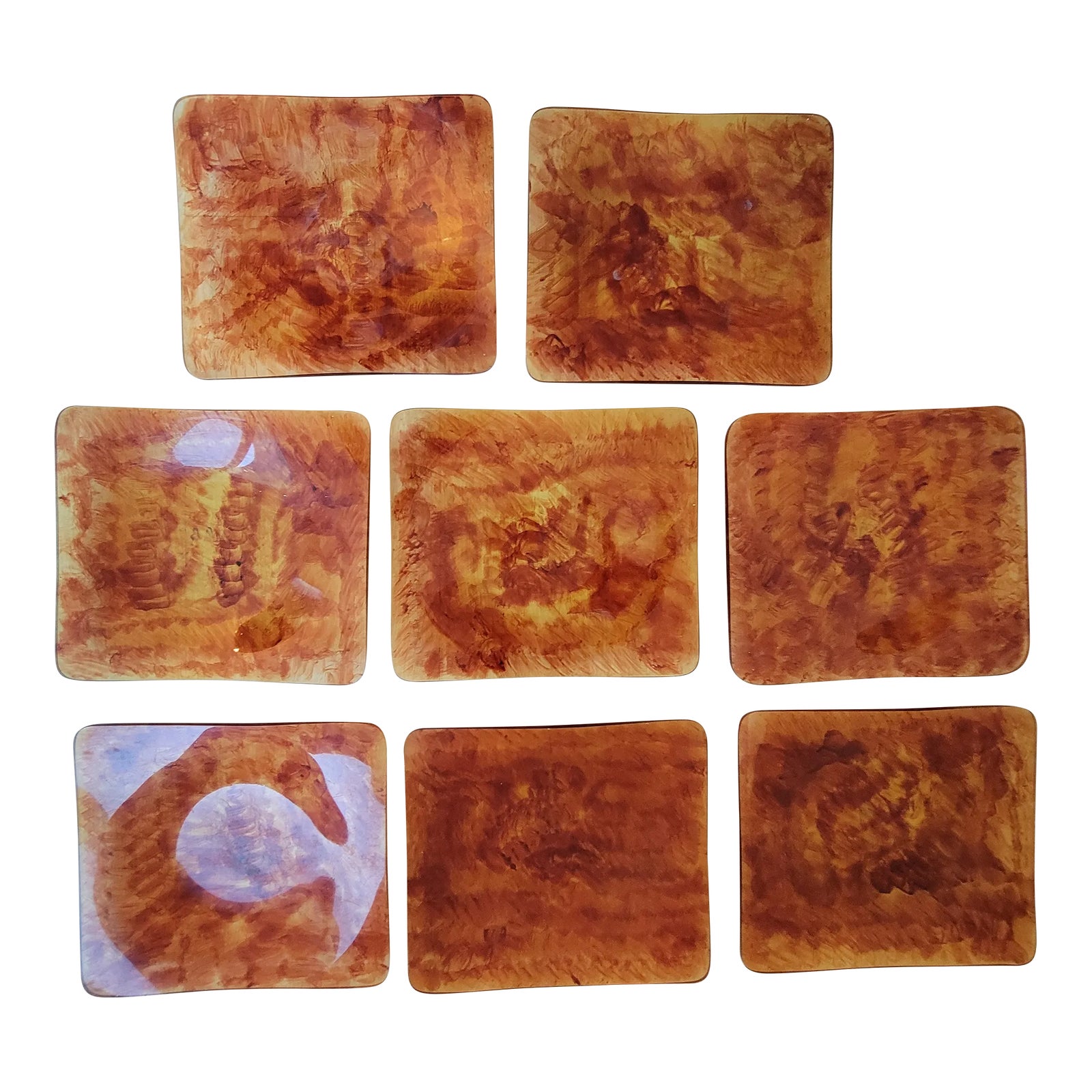 Acrylic Faux Tortoise-Shell Plates, Set of 8 | Chairish