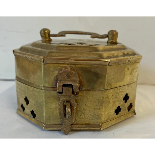 Vintage Pierced Brass Trinket Box | Chairish