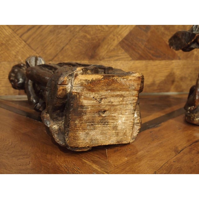 Small 18th Century Carved Oak Statues From France - a Pair | Chairish