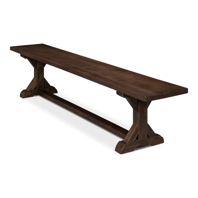 Contemporary Rustic Farmhouse Bench | Chairish