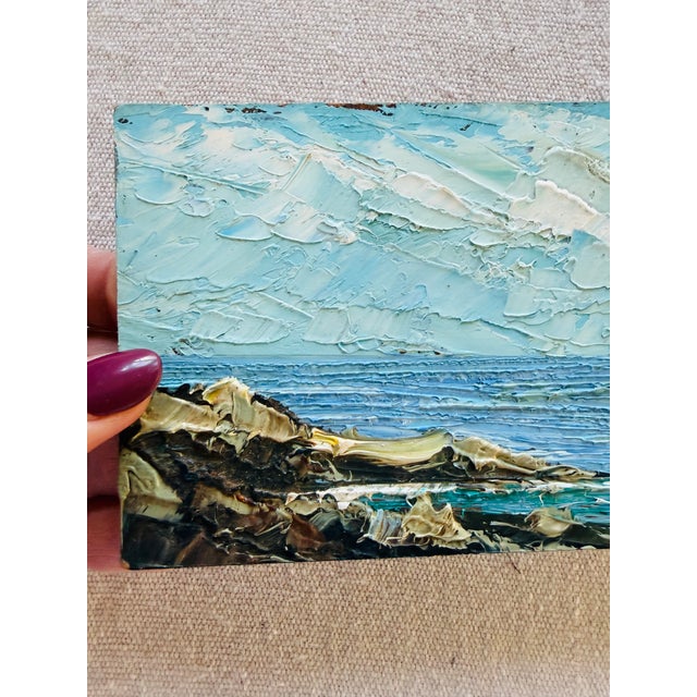 Vintage Italian Impasto Blue Seascape Painting Sienna Italy Abstract ...