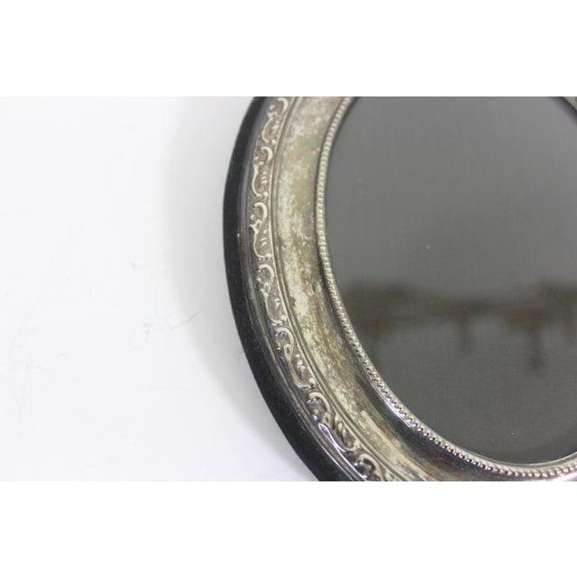 Vintage Silverplate Oval Tabletop Photo Frame With Black Velvet Back ...