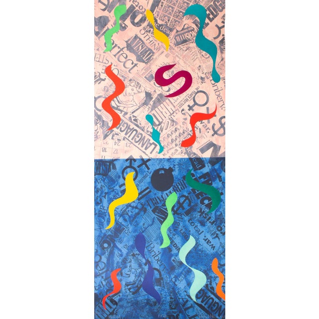 1993 “Sea Level” Lithograph and Collage Signed by Richard Kalina | Chairish