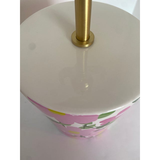 Early 21st Century Kate Spade Pink Floral Lamp | Chairish