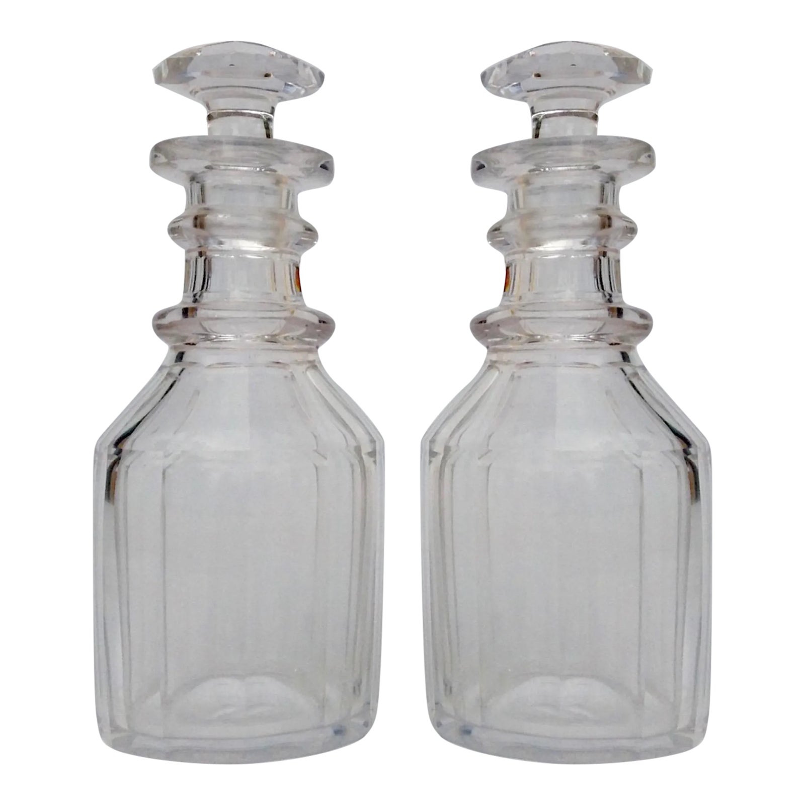Vintage French, "Baccarat-Style" Individual Crystal Faceted Beveled ...
