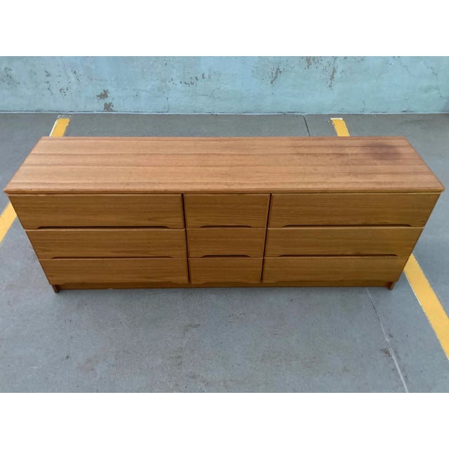 Danish Modern 9-Drawer Teak Lowboy Dresser Manner of Scan Coll Denmark ...