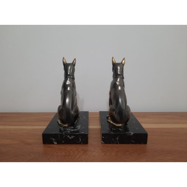 1930s Art Deco Figural Bookends Doberman Dogs by Jamar - a Pair | Chairish