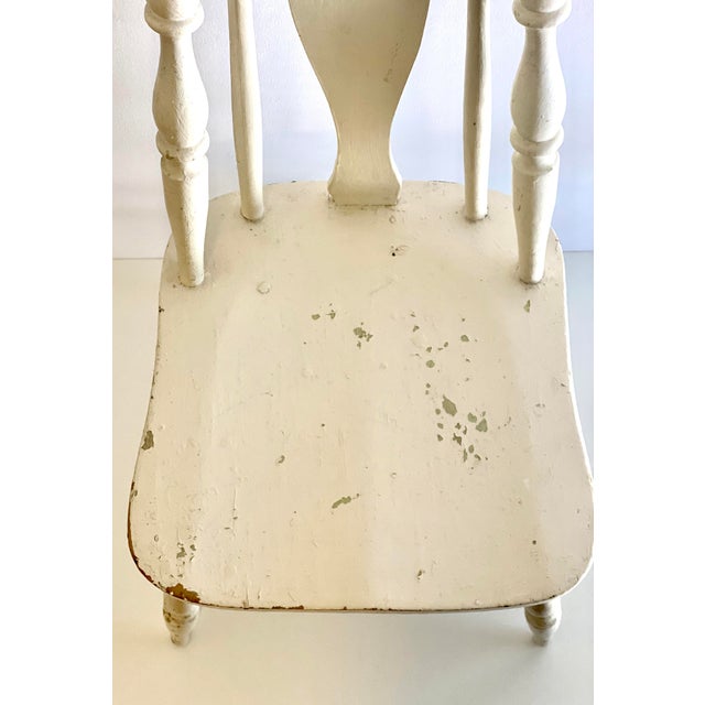 Vintage White Fiddleback Chair Early 20th Century | Chairish