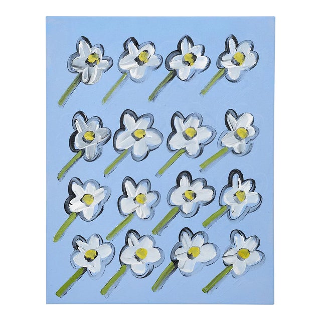 Original Modern Painting of Floral Daisy Pattern | Chairish