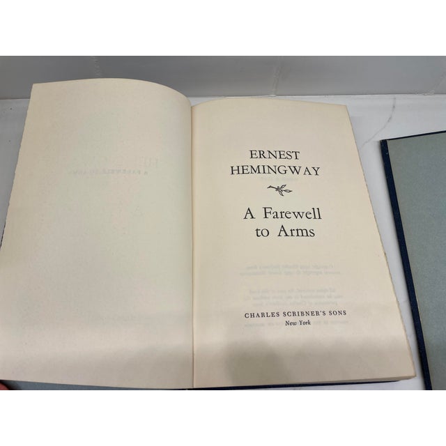 Set of 2 Blue Fabric Vintage Books by Ernest Hemingway for Reading or ...