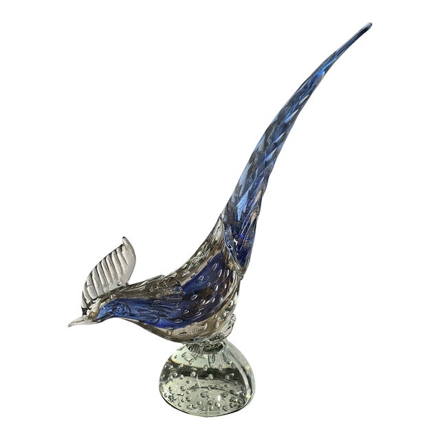 Murano Art Glass Pheasant Figurine Seguso Bullicante | Chairish