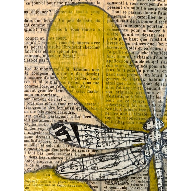 Original Boho Chic Collage "French Dragonflies", Signed by Artist ...