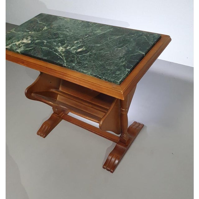 Magazine Holder with Green Marble Top, 1960s | Chairish