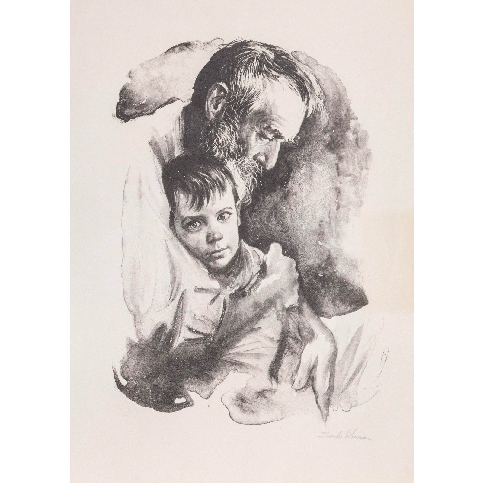 Family Moments, Sandu Liberman Lithograph, Signed in Pencil | Chairish