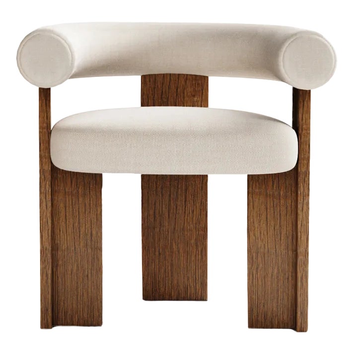 Collector Modern Cassette Chair in White Fabric and Smoked Oak by Alter ...