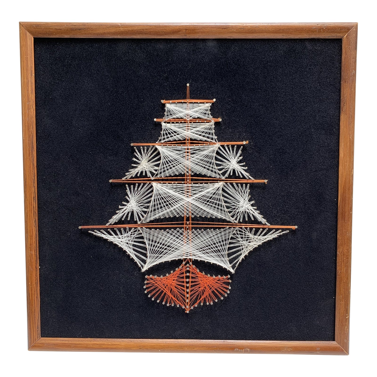 Midcentury String Art Sailboat Wall Decor | Chairish