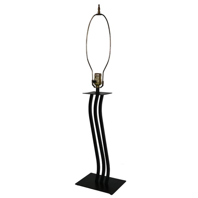 Vintage Post Modern Alsy Wave Iron Table Lamp C. 1980's | Chairish