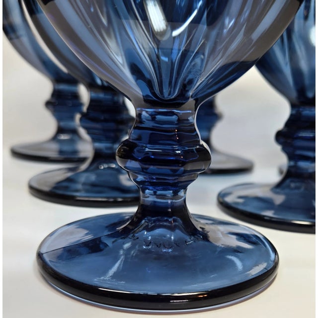 Deep Sapphire Blue Goblets- Set of Six | Chairish