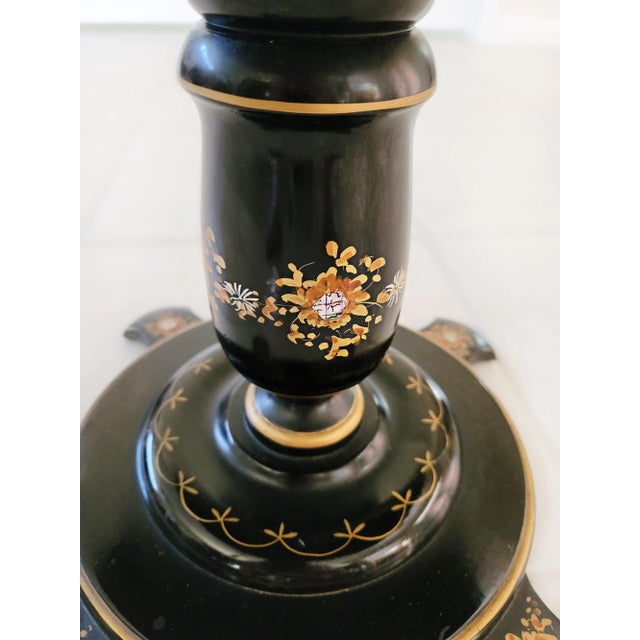 Mid 20th Century Mediterranean Pedestal Accent Side Table With Mother ...