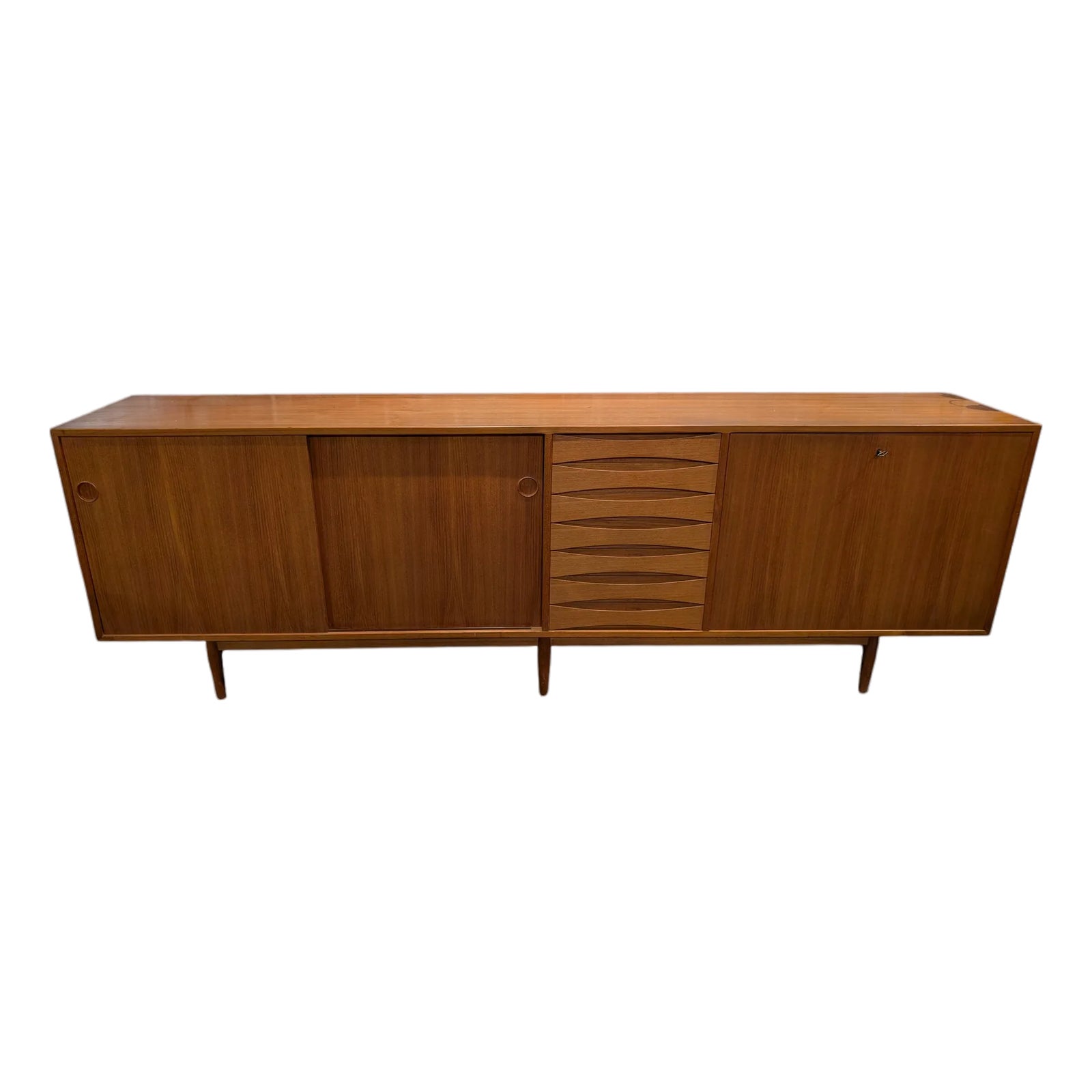 1950’s Arne Vodder for Sibast 98" Teakwood Credenza Model 29a | Chairish