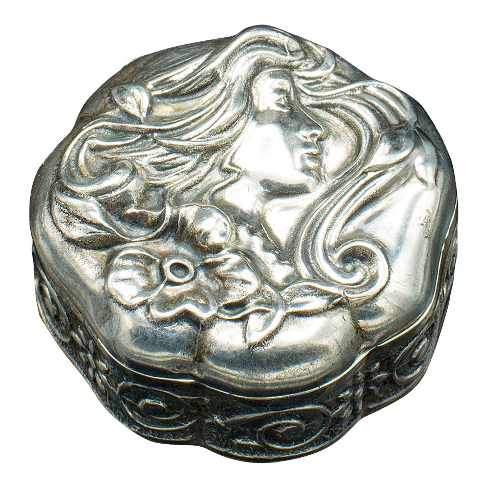 1900's Small Antique Art Nouveau Pill Box | Chairish
