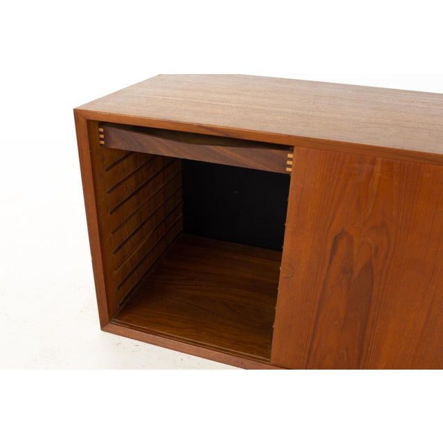 Cado Mid Century Teak Sliding Door Wall Unit Box | Chairish