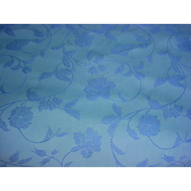 Scalamandre Aqua Blue Floral Stem Damask Upholstery Fabric - 2-3/4 ...