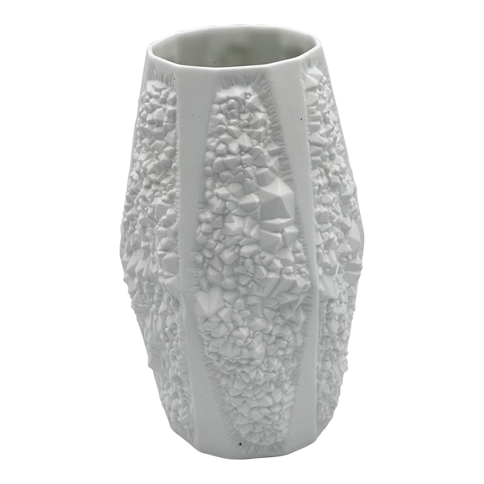1960's a.k. Kaiser Bisque Porcelain Vase Germany Op Art Crystal Relief ...