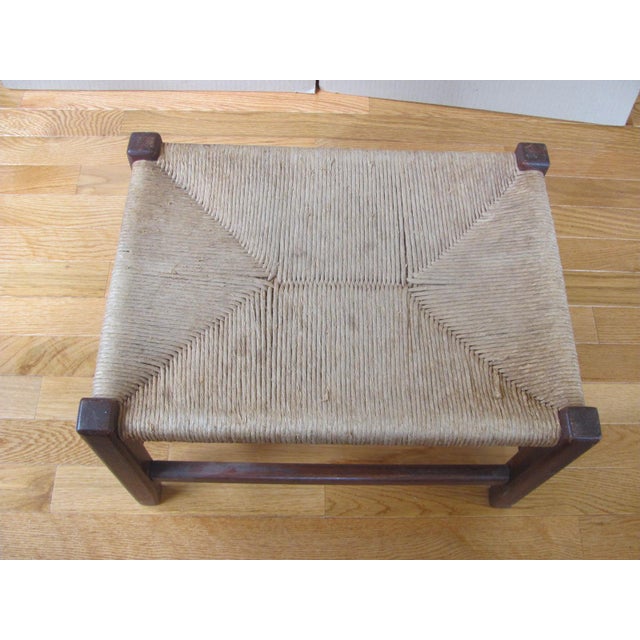 1940s Woven Rush Footstool American Arts & Crafts Style | Chairish