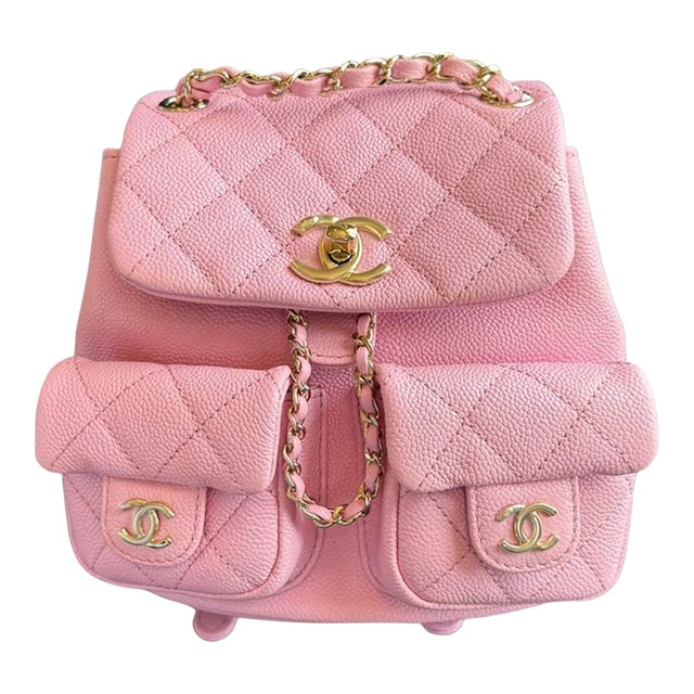 Chanel Pink Caviar Quilted Small Duma Pockets Backpack | Chairish