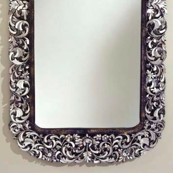 Long Handcut Glass Mirror | Chairish