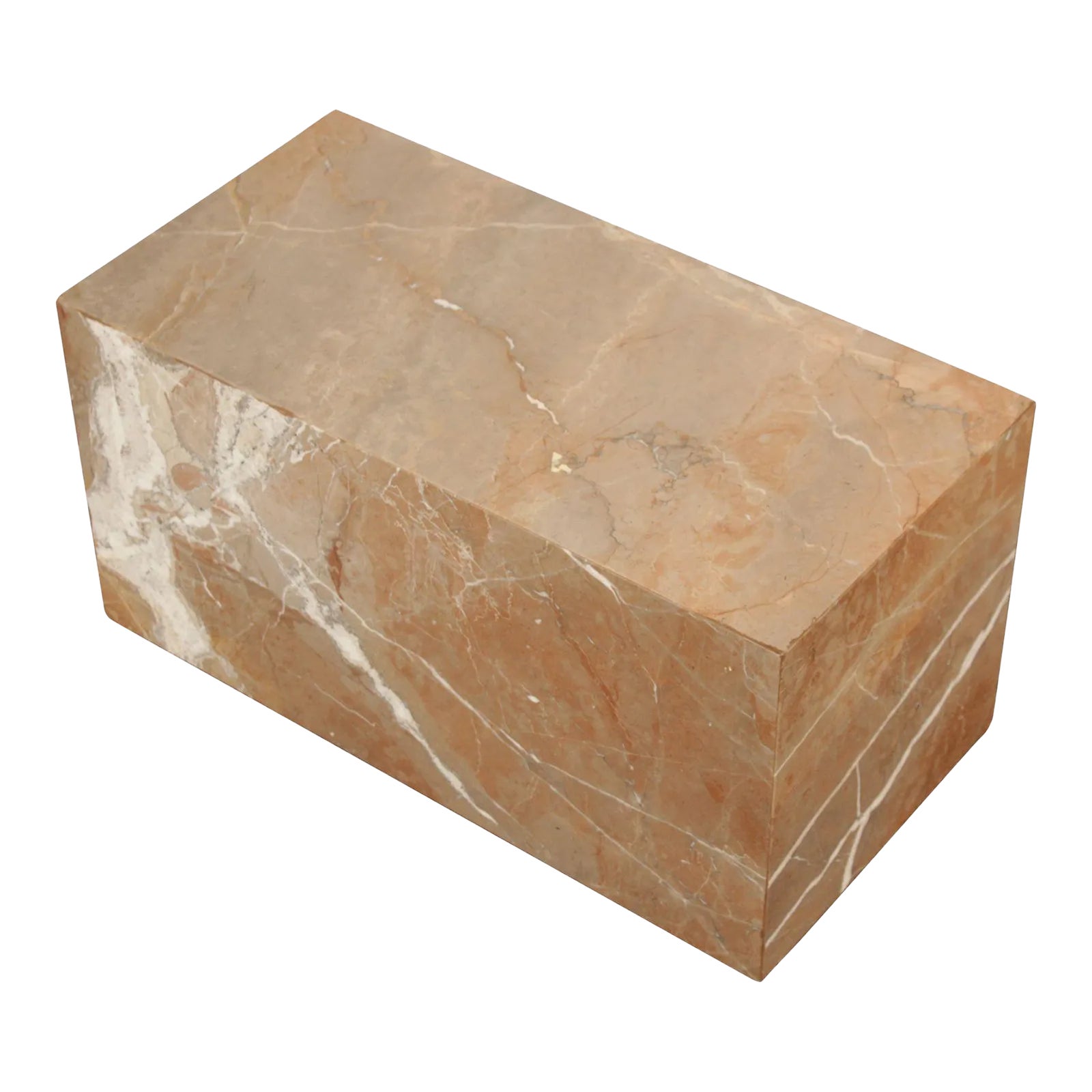 Contemporary Marble Block Coffee or Low Table | Chairish