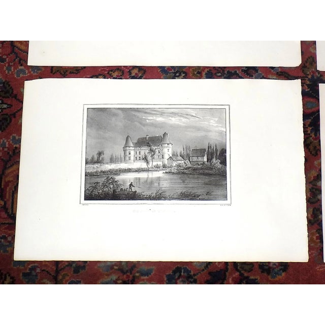 Antique 18th C. Chateaux De France Imperial Folio Size Lithographs ...