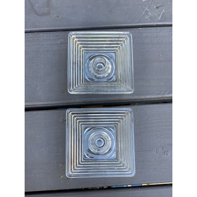 Anchor Hocking Art Deco Manhattan Candlesticks - a Pair | Chairish