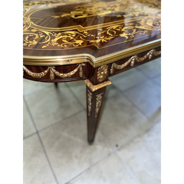 1980s Louis XV Marquetry Coffee Table Cocktail Table | Chairish