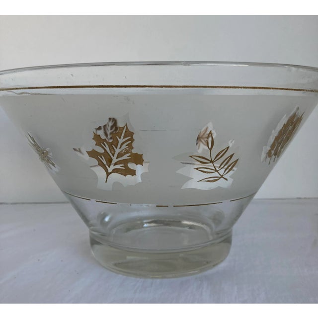 Vintage 1970s Starlyte Chip Punch Bowl in 22k Gold Leaf Pattern | Chairish