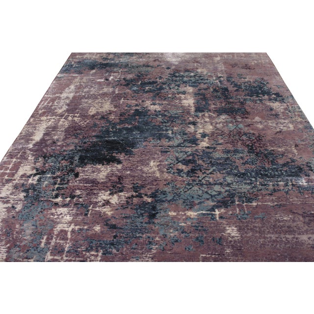 Rug & Kilim’s Abstract Modern Rug in Purple and Blue All Over Pattern ...