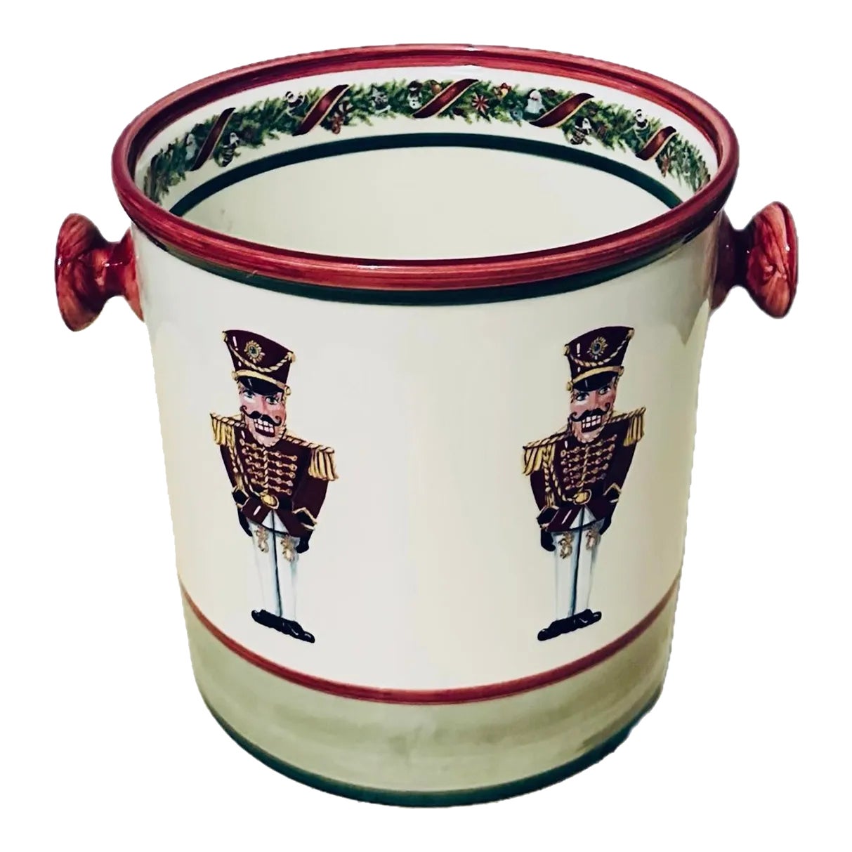 Vintage Portuguese Ceramic Ice Bucket With Nutcrackers by Christopher ...