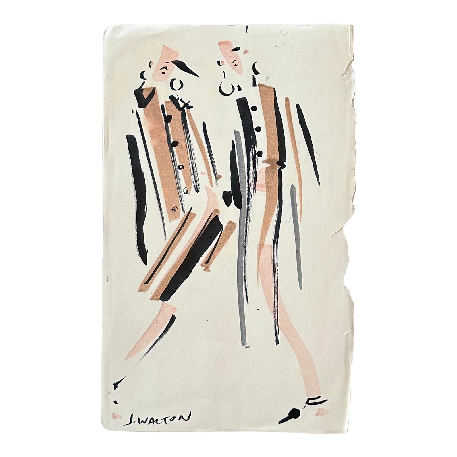 Original Abstract Figurative Drawing by Jenny Walton. Ink and Marker on ...