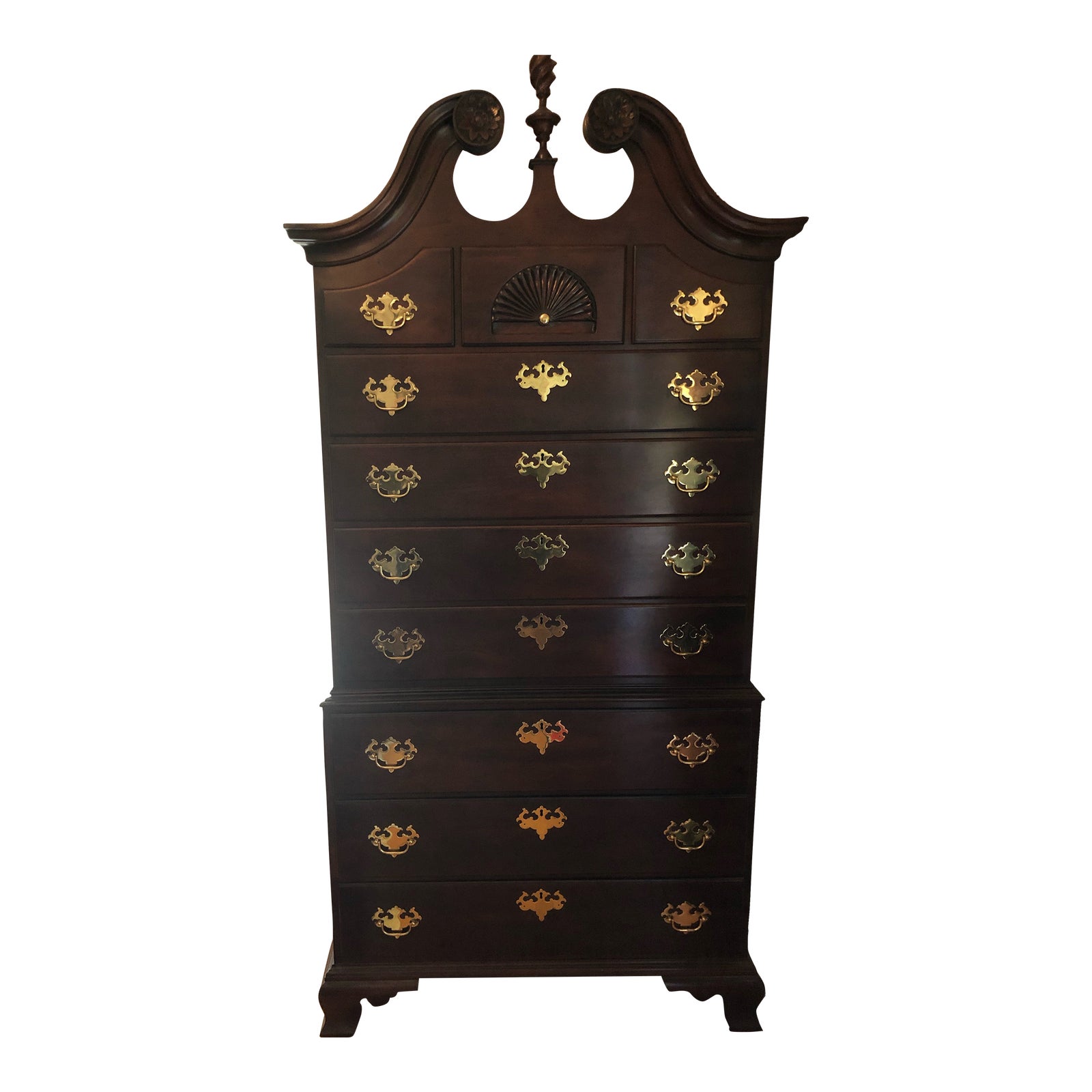 1980s Statton Georgian Cherry Highboy | Chairish