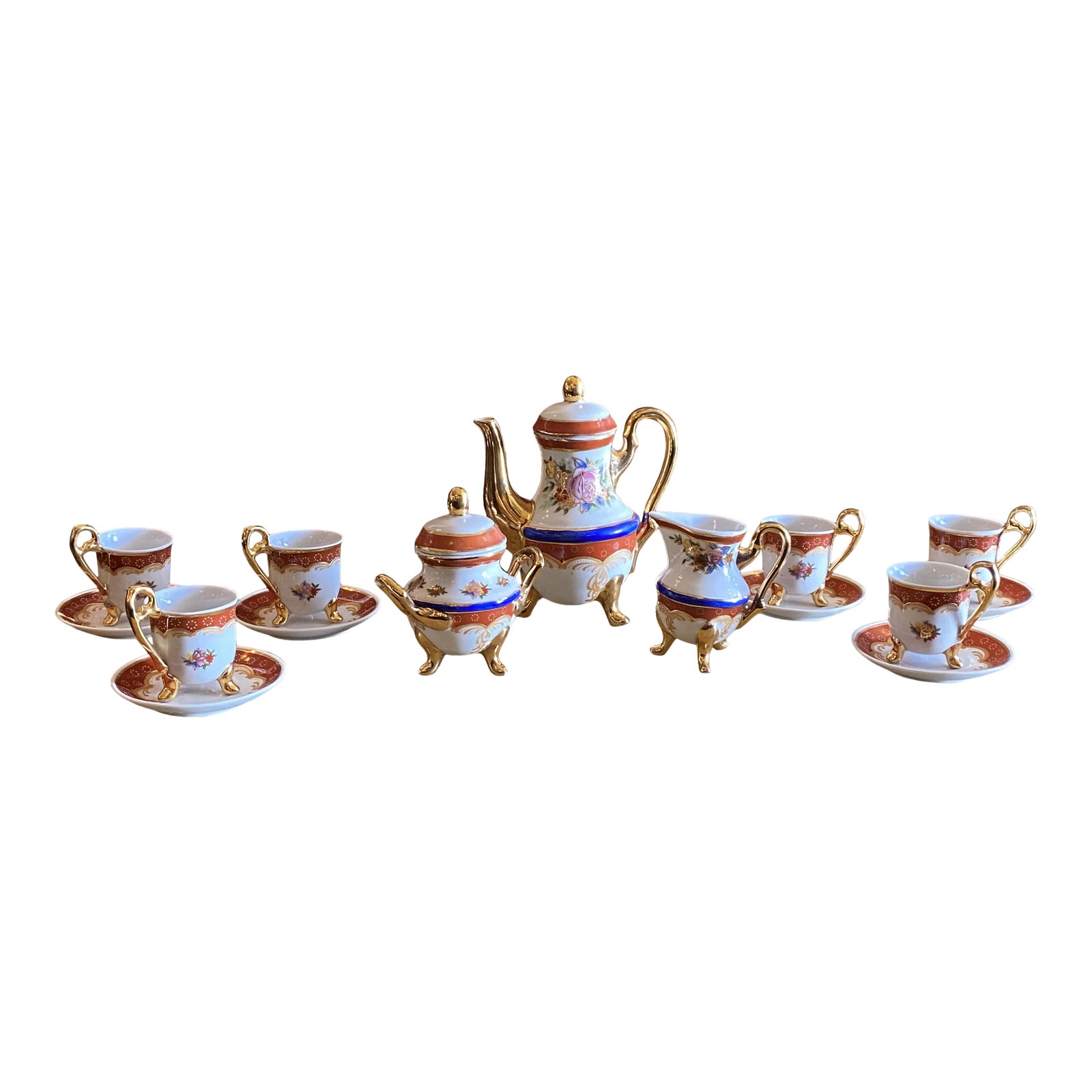 1960s Floral Tea Set, 17 Pieces | Chairish
