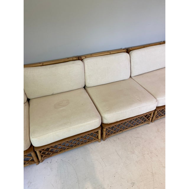 Vintage Ficks Reed Bamboo Sectional | Chairish