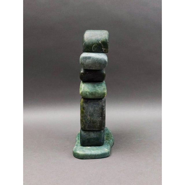 Mid 20th Century Inuit Inukshuk Carved Canadian Nephrite Jade Large Art ...