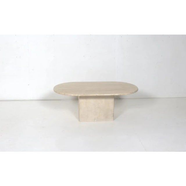 Oval Travertine Coffee Table | Chairish