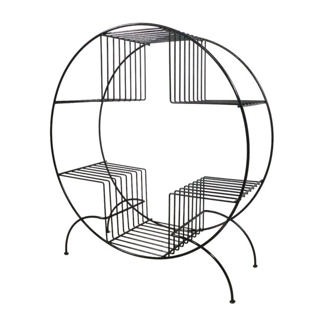 Circular Mid Century Wire Plant Stand | Chairish